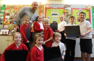 Regis pupils receive laptop boost from Corsham Institute – Corsham Regis Primary Academy